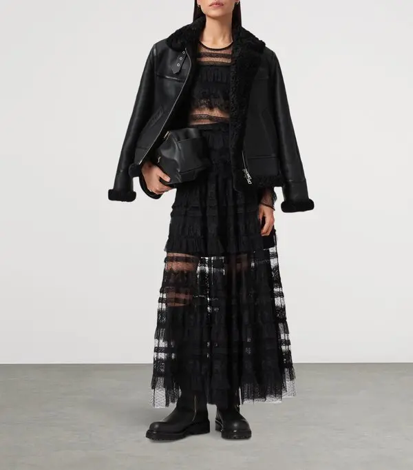 ALLSAINTS Lorel Shearling Flying Jacket - Black