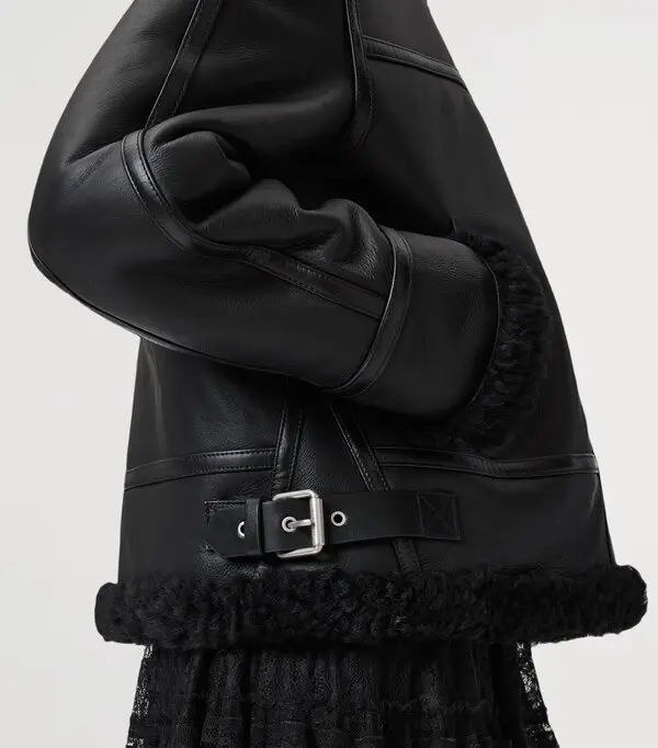 ALLSAINTS Lorel Shearling Flying Jacket - Black