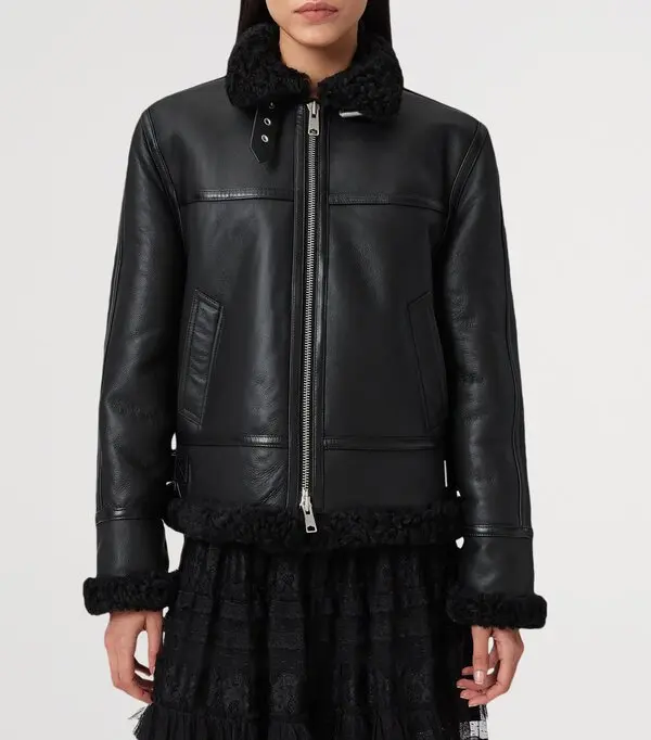 ALLSAINTS Lorel Shearling Flying Jacket - Black