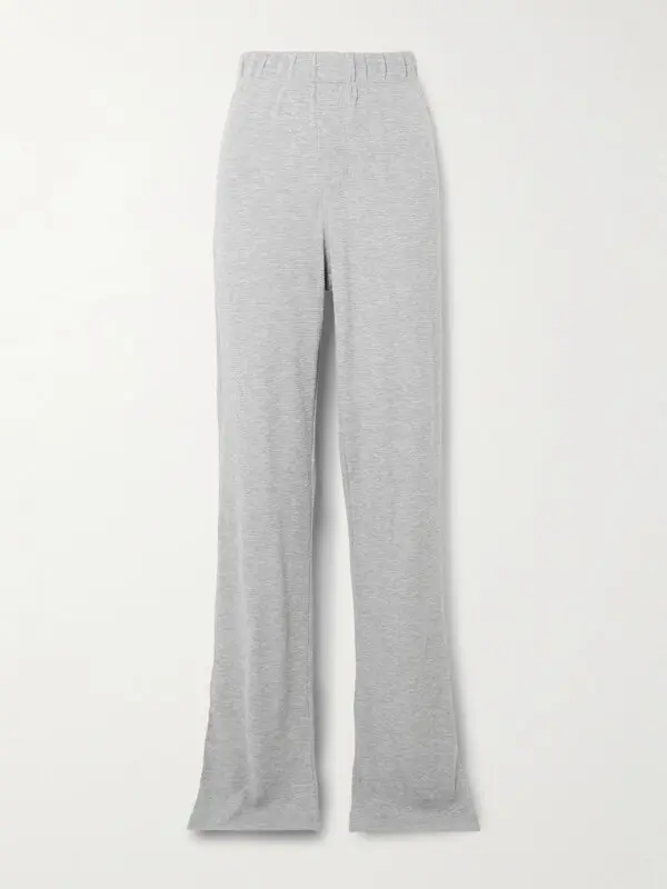 Eterne Waffle-knit Jersey Track Pants - Gray