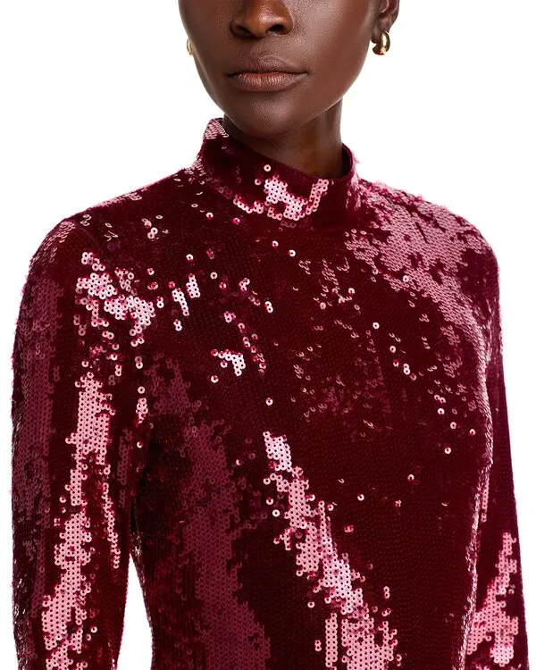 Veronica Beard Sylee Sequined Dress - Wine