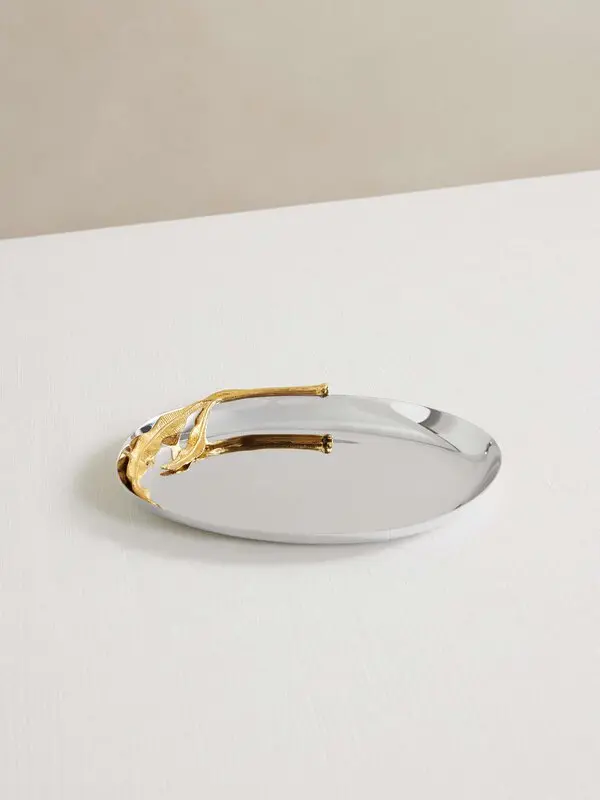 L'Objet Fern Small Gold-plated Stainless Steel Tray