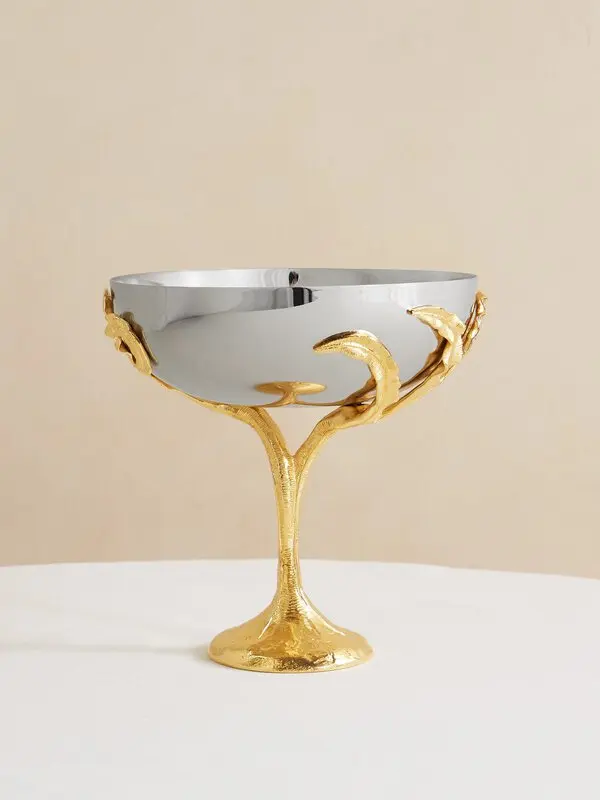 L'Objet Fern Gold-plated And Stainless Steel Bowl - Silver
