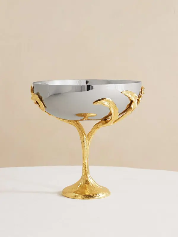 L'Objet Fern Gold-plated And Stainless Steel Bowl - Silver