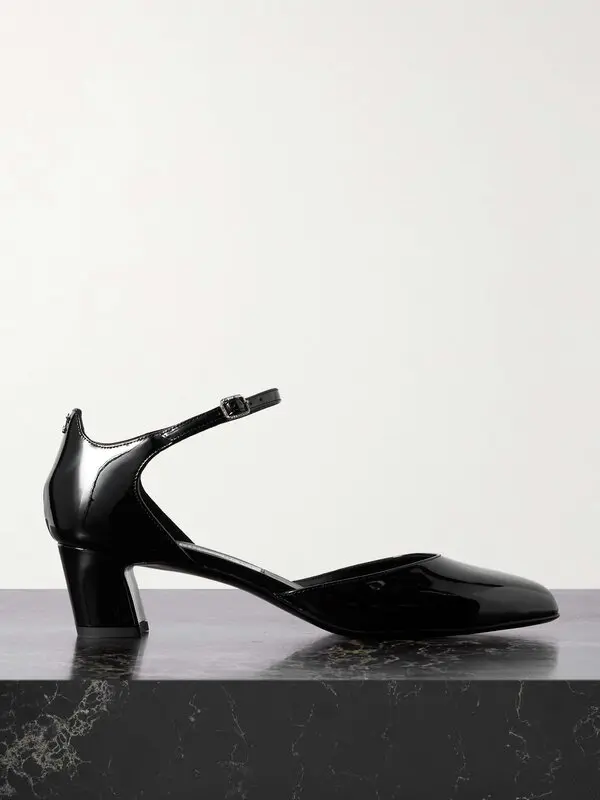 JIMMY CHOO Pixie 45 Patent-leather Mary Jane Pumps - Black