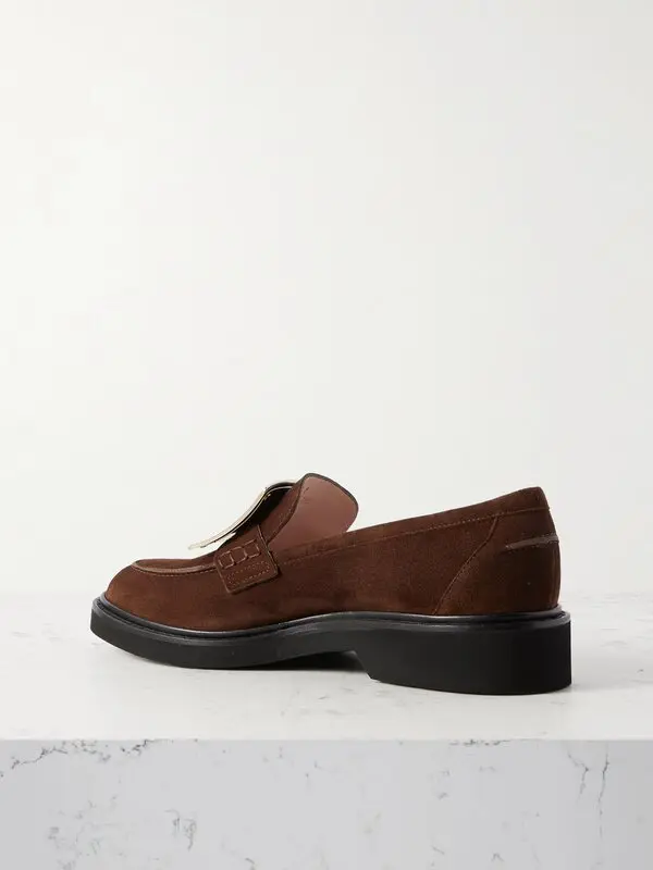 ROGER VIVIER Viv Rangers Buckled Loafers - Brown