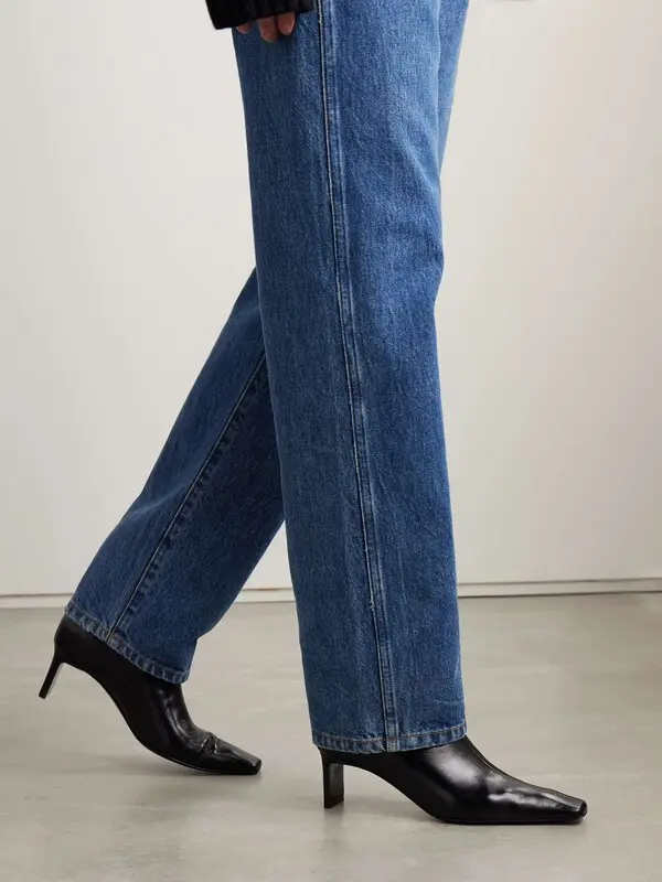 Khaite Ona Leather Ankle Boots