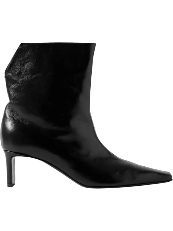 Khaite Ona Leather Ankle Boots