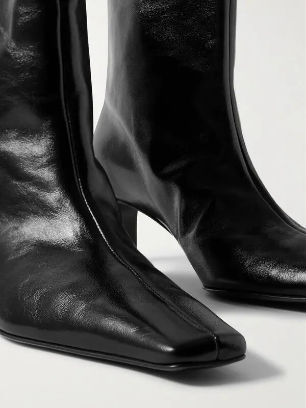 Khaite Ona Leather Ankle Boots