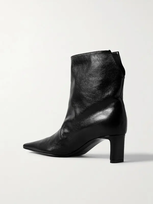 Khaite Ona Leather Ankle Boots