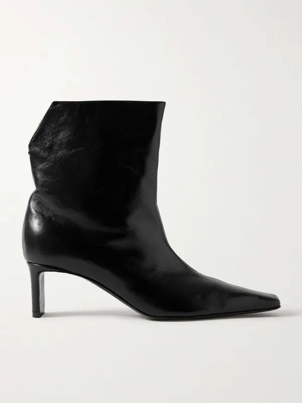 Khaite Ona Leather Ankle Boots