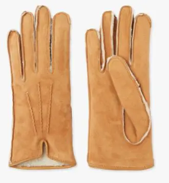 MARIO PORTOLANO Suede Gloves - Beige