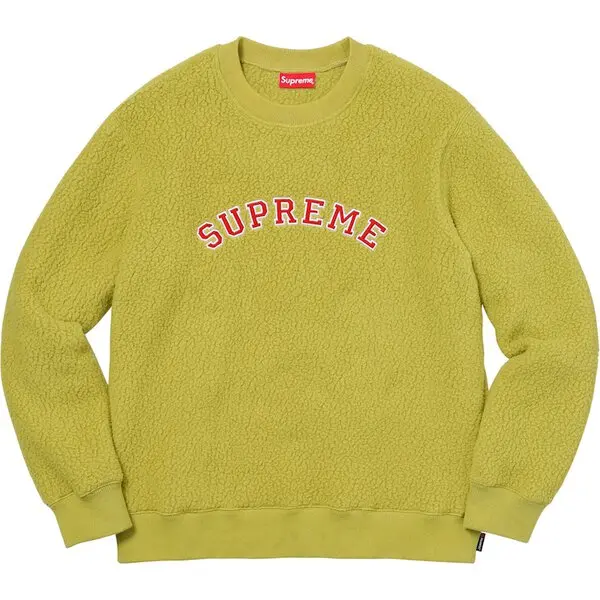Supreme Polartec Deep Pile Crewneck Sweatshirt - Sulphur