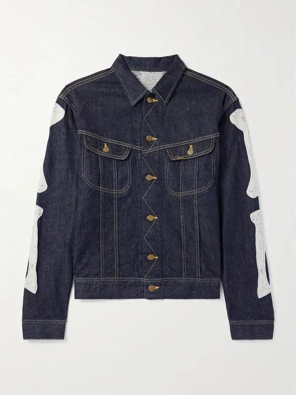 Kapital Crochet-trimmed Denim Trucker Jacket
