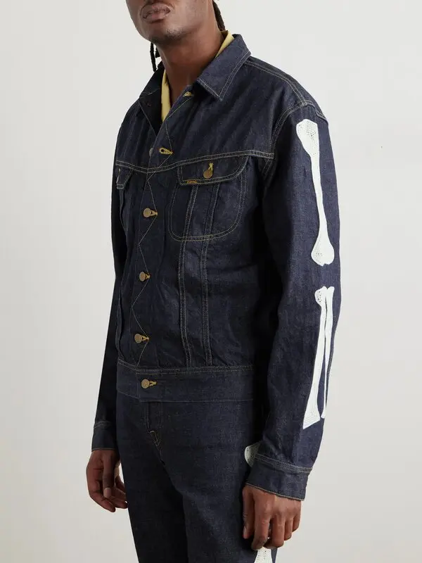 Kapital Crochet-trimmed Denim Trucker Jacket