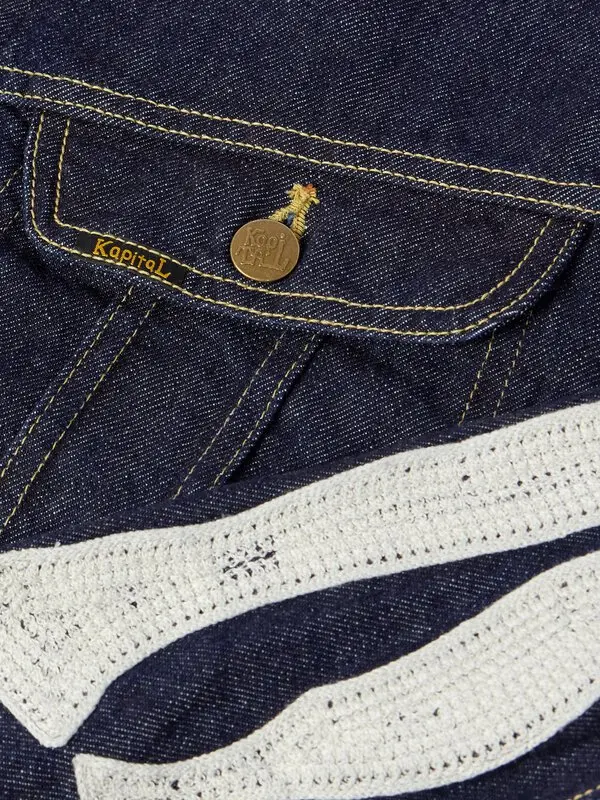 Kapital Crochet-trimmed Denim Trucker Jacket