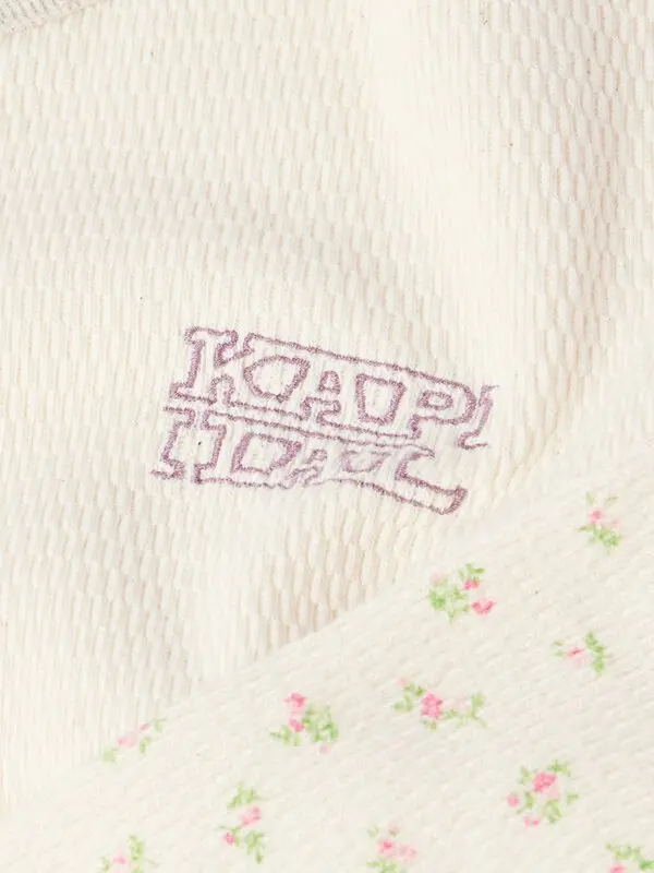 Kapital Logo-embroidered Printed Waffle-knit Cotton-jersey T-shirt