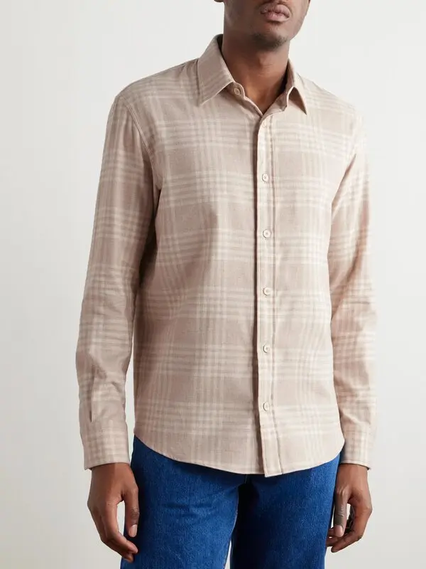 Zegna Checked Cotton-flannel Shirt