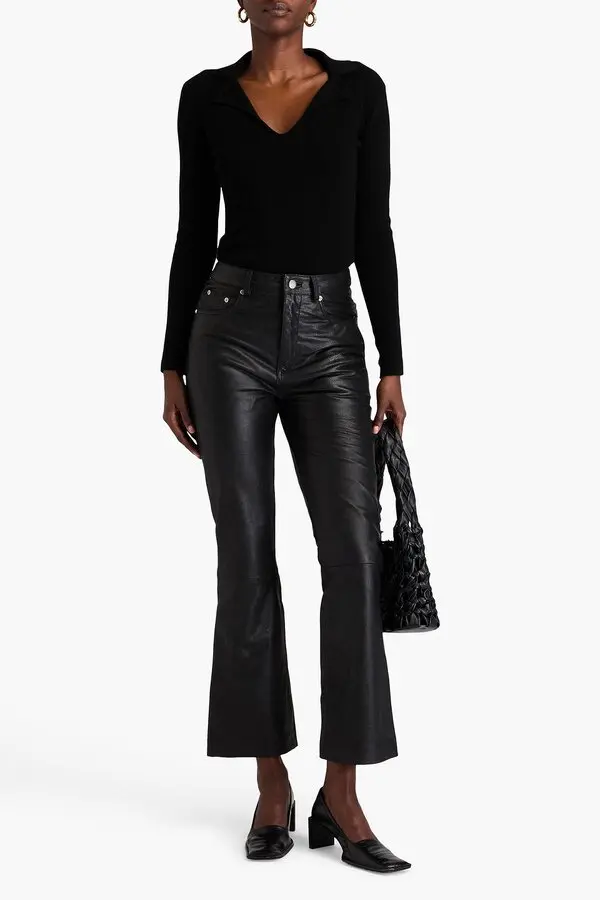MUUBAA Leather Flared Trousers
