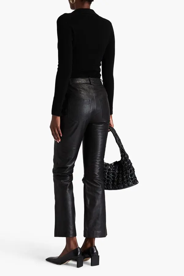 MUUBAA Leather Flared Trousers