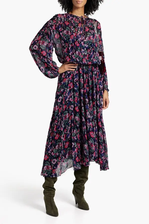 MARANT ETOILE Saureli Printed Georgette Midi Dress