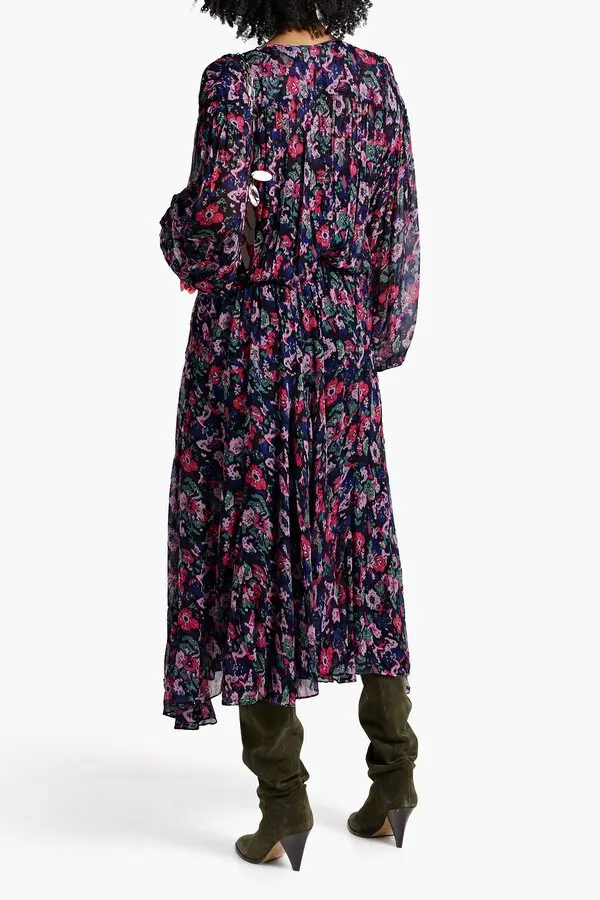 MARANT ETOILE Saureli Printed Georgette Midi Dress