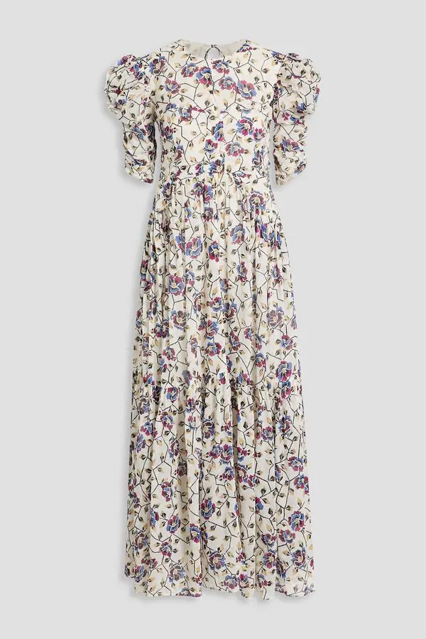 MARANT ETOILE Sichelle Floral Midi Dress - Off-white