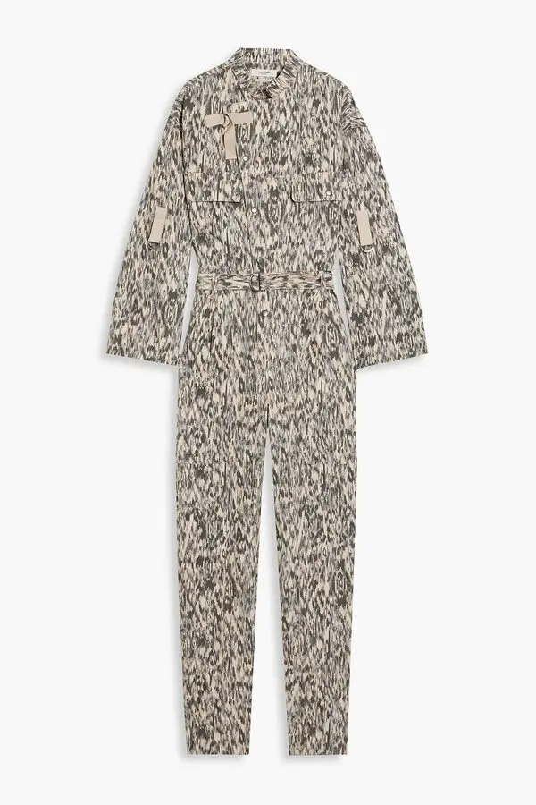 MARANT ETOILE Kendra Printed Cotton-canvas Jumpsuit - Anthracite