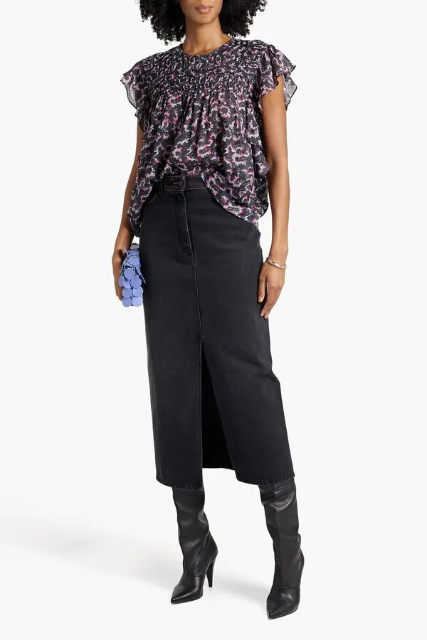 MARANT ETOILE Ilayona Ruffled Printed Top