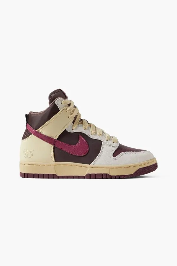 Nike Dunk 1985 Leather, Suede And Shell Hightop Sneakers