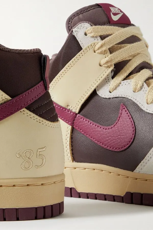 Nike Dunk 1985 Leather, Suede And Shell Hightop Sneakers