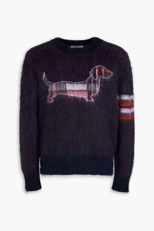 Thom Browne Jacquard-knit Mohair-blend Sweater