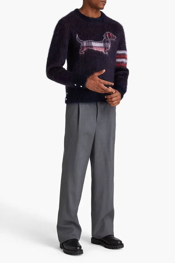 Thom Browne Jacquard-knit Mohair-blend Sweater