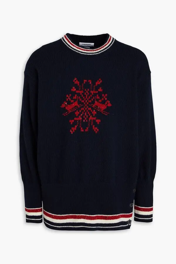 Thom Browne Intarsia Wool And Mohair-blend Sweater