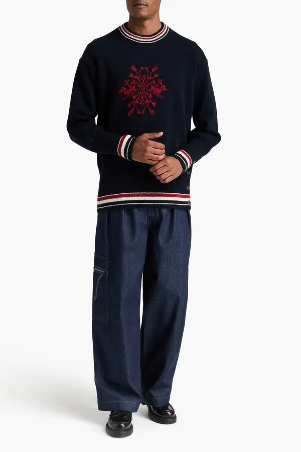 Thom Browne Intarsia Wool And Mohair-blend Sweater