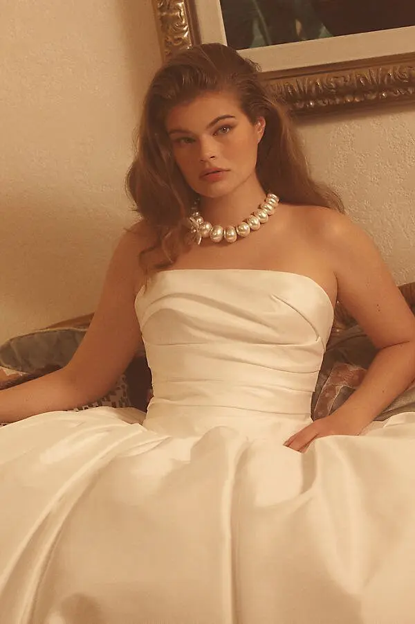 Jenny Yoo Charlotte Strapless Taffeta Gown