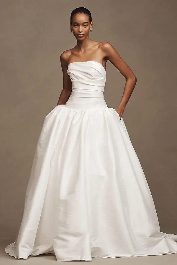 Jenny Yoo Charlotte Strapless Taffeta Gown