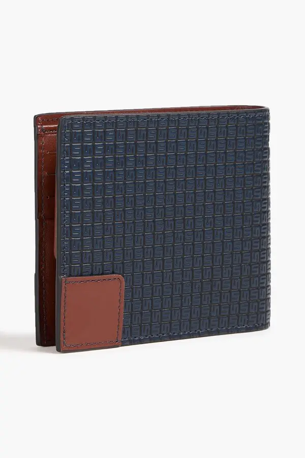 SERAPIAN Leathertrimmed Embossed Coatedcanvas Wallet