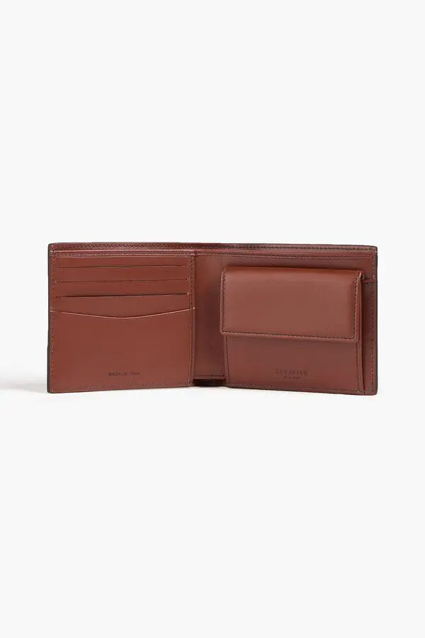 SERAPIAN Leathertrimmed Embossed Coatedcanvas Wallet