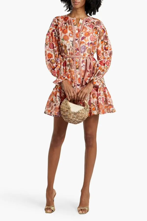 Saloni Pixie Floral-print Mini Dress