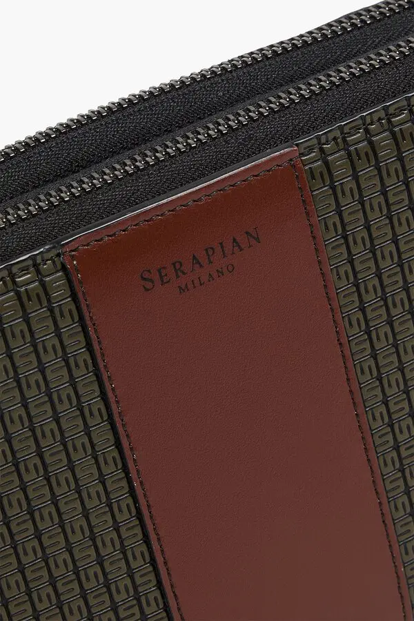 SERAPIAN Embossed Coatedcanvas Travel Wallet - Army Green