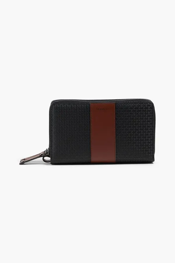 SERAPIAN Embossed Coatedcanvas Travel Wallet - Black