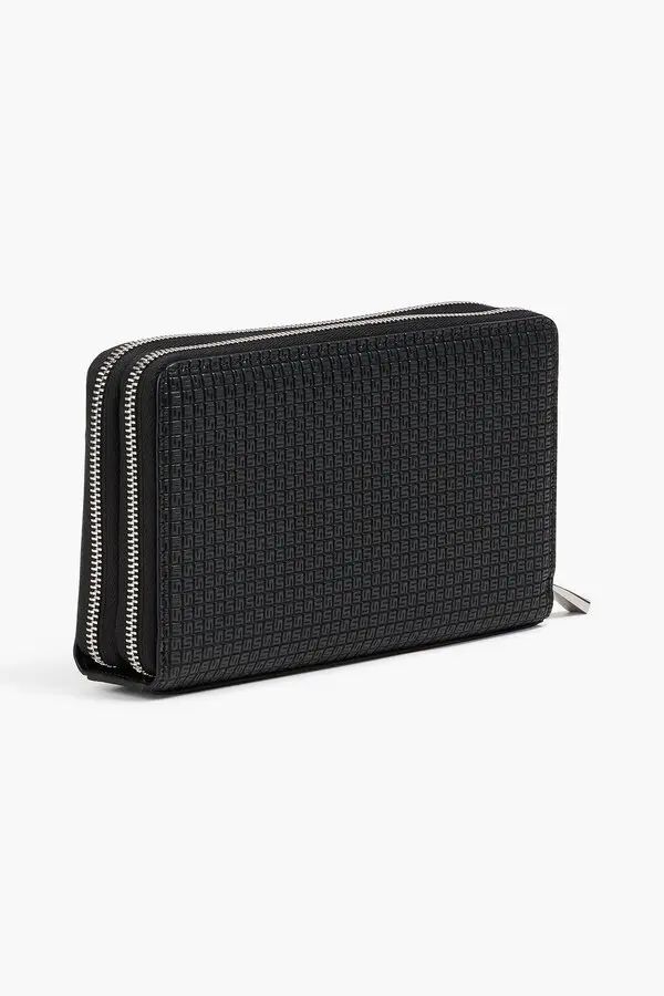 SERAPIAN Embossed Coatedcanvas Travel Wallet - Black