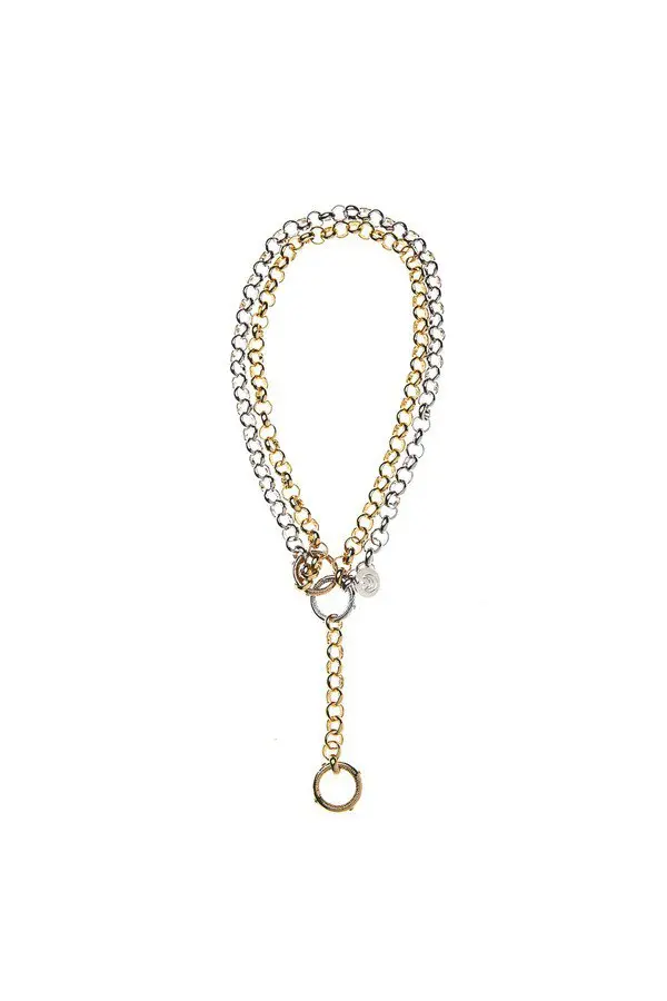 JANE WIN Gilver Lariat Rolo Chain - Gold