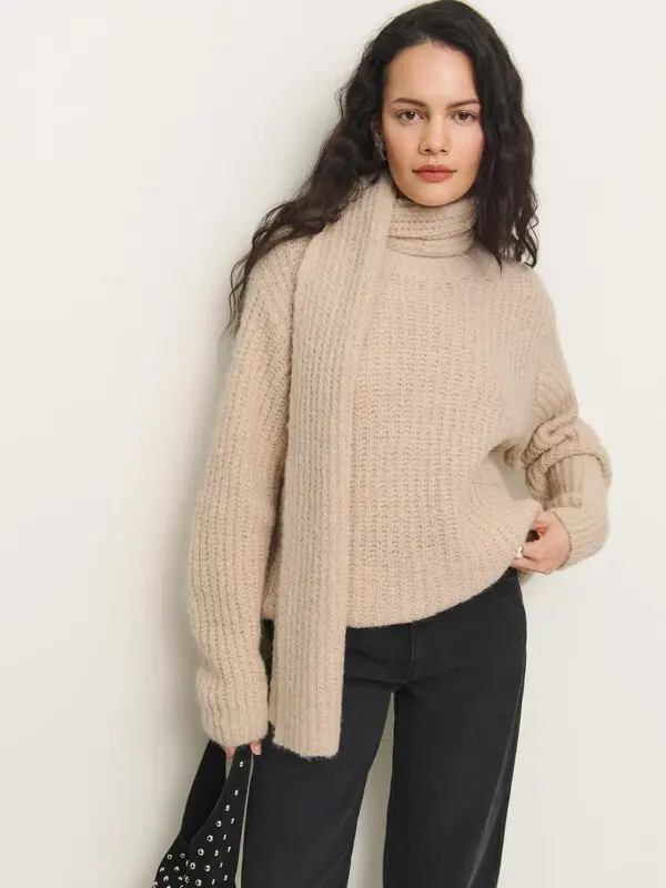 REFORMATION Spence Scarf Sweater
