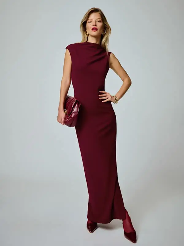 Reformation Beau Knit Dress In Deep Red - 50% Off | Editorialist