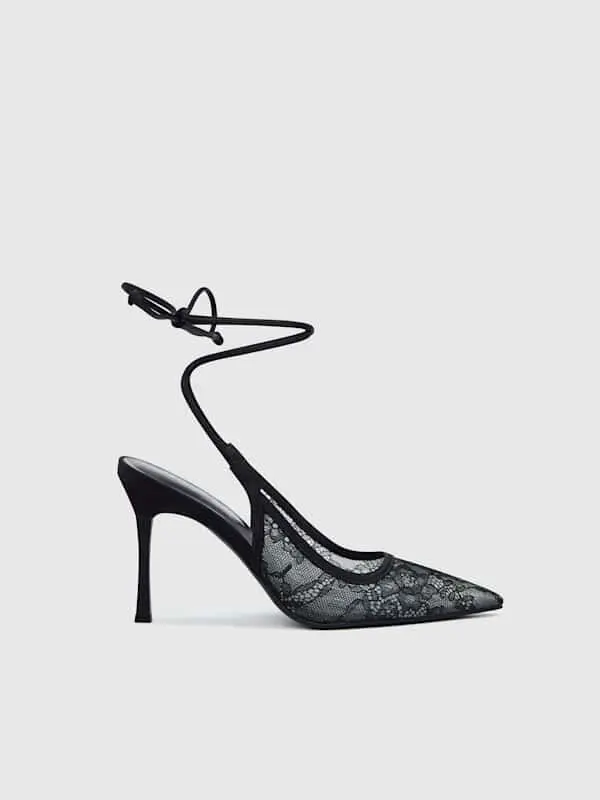 REFORMATION Paris Heeled Pump - Black
