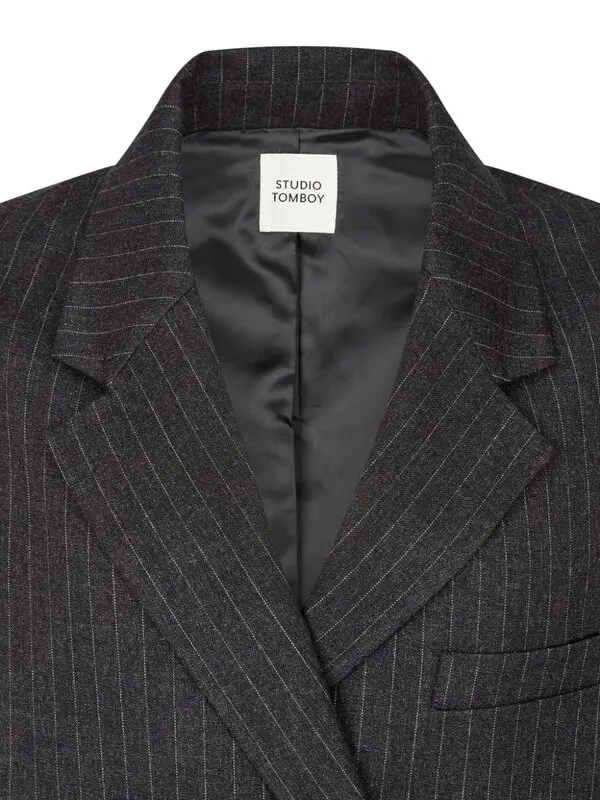 STUDIO TOMBOY Pinstriped Double-breasted Blazer