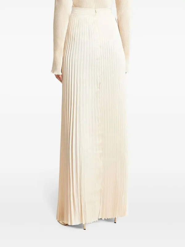 L'IDEE Gala Pleated Floor-length Skirt - Neutrals