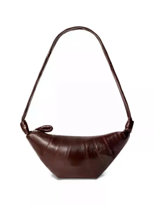 LEMAIRE Medium Croissant Bag In Coated Cotton - Burgundy